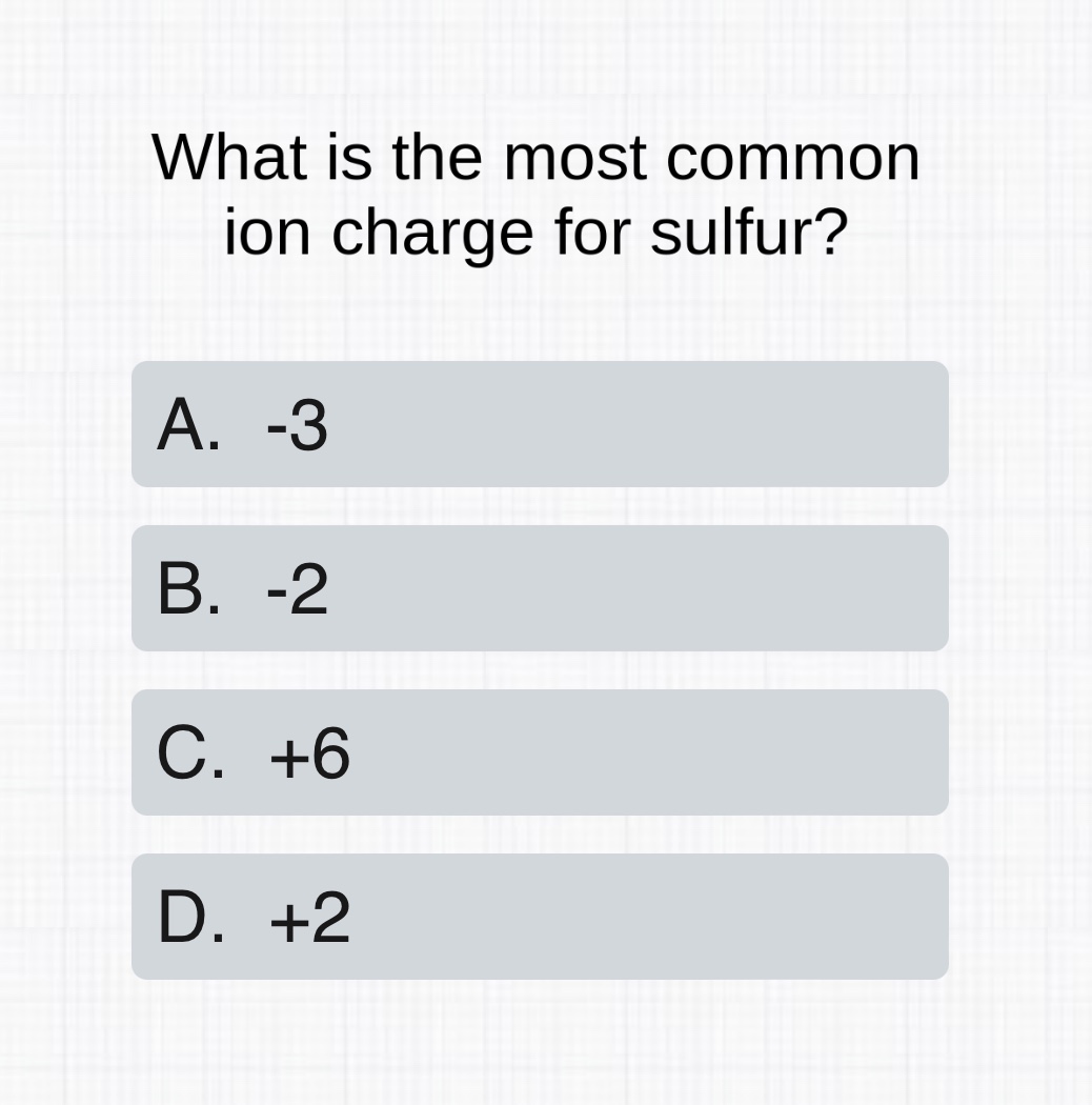What is the most common ion charge for | StudyX
