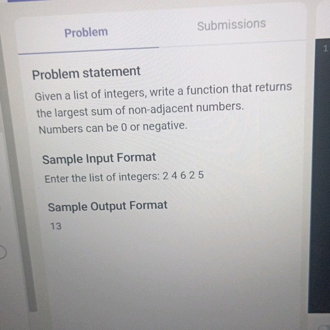 Problem Submissions Problem statement Given | StudyX