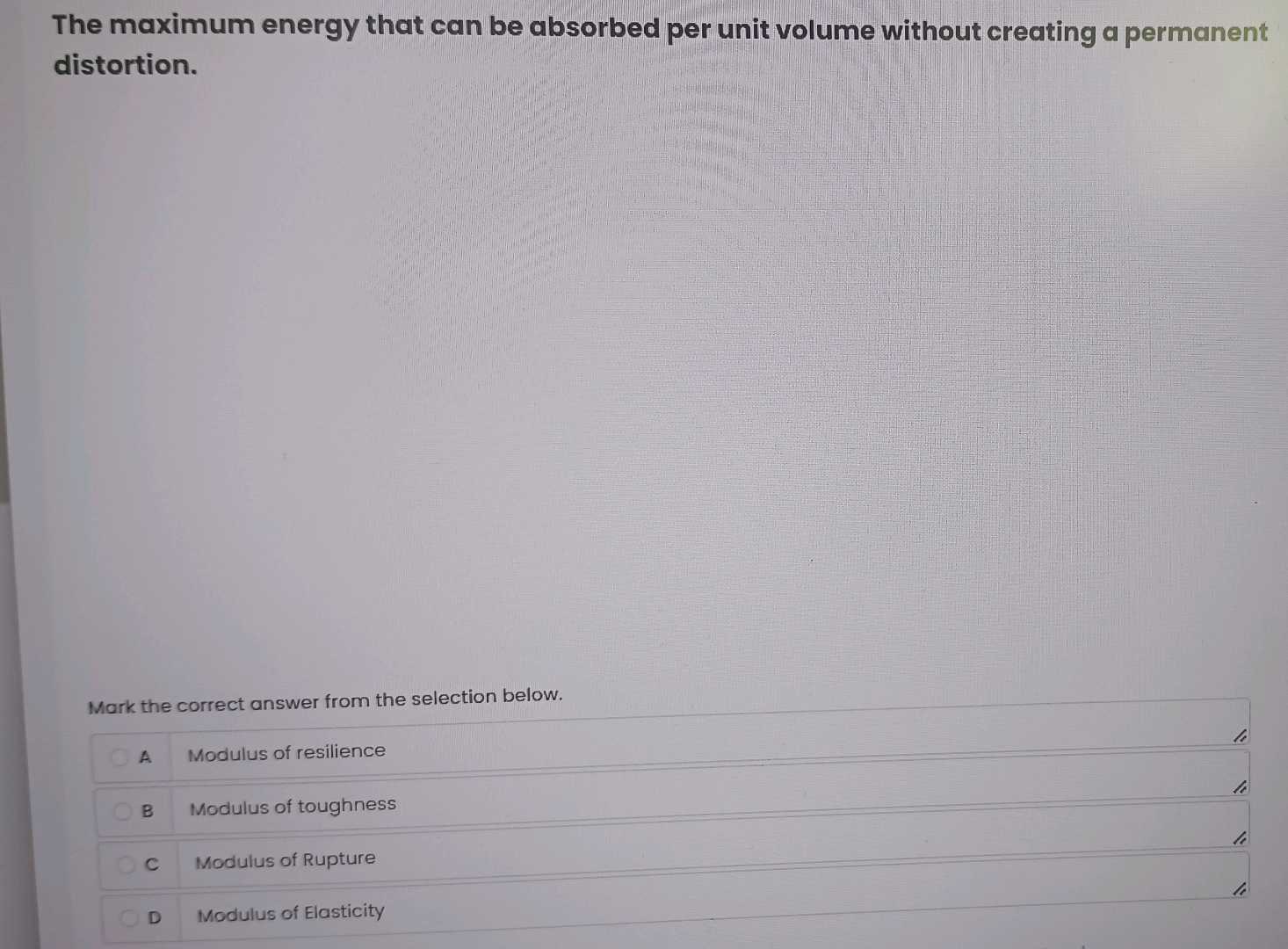 The maximum energy that can be absorbed per | StudyX