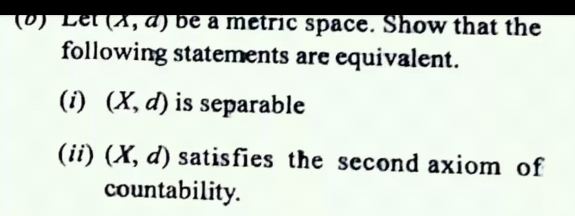 (0) Let ( a) be a metric space Show that | StudyX