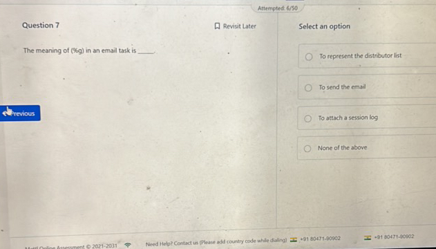 Attempted 6 / 50 Question 7 Revisit Later | StudyX