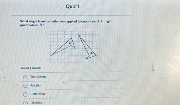 Quiz 1 What single transformation was | StudyX