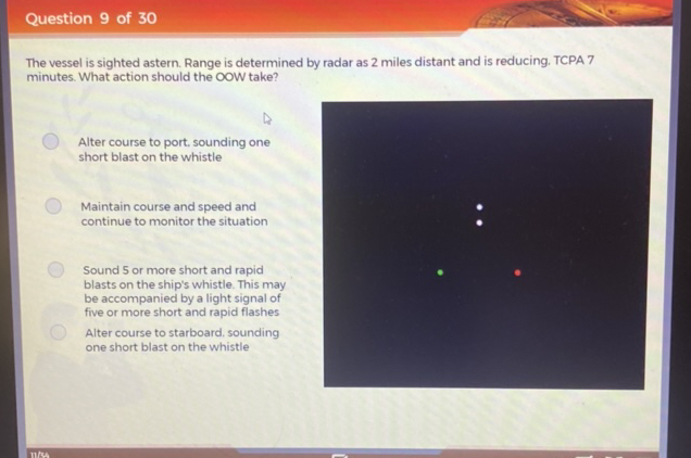 Question 9 of 30 The vessel is sighted | StudyX