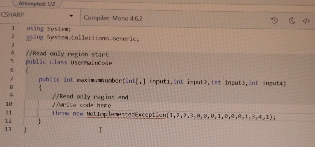 Attempted 1 / 2 CSHARP Compiler Mono 462 | StudyX