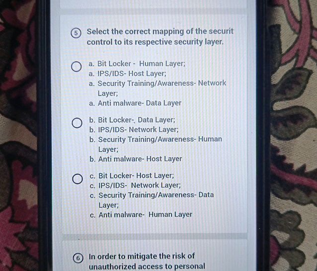 (5) Select the correct mapping of the | StudyX