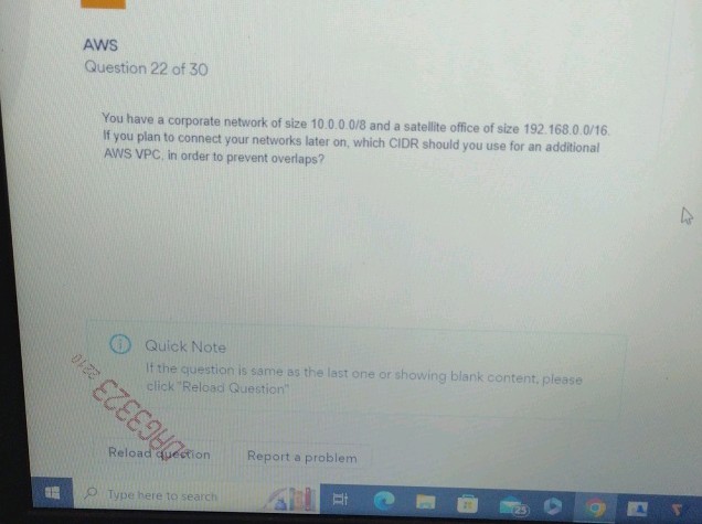 AWS Question 22 of 30 You have a corporate