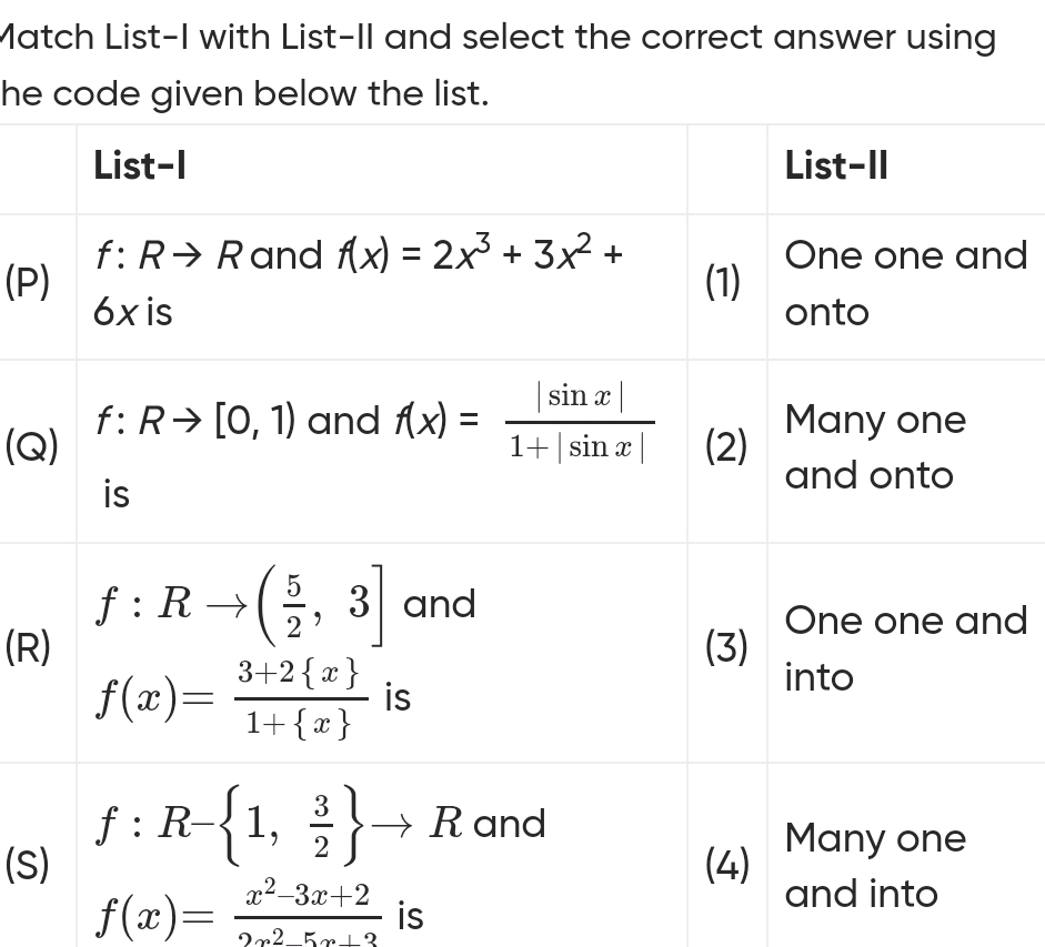 Match List-I with List-II and select the | StudyX