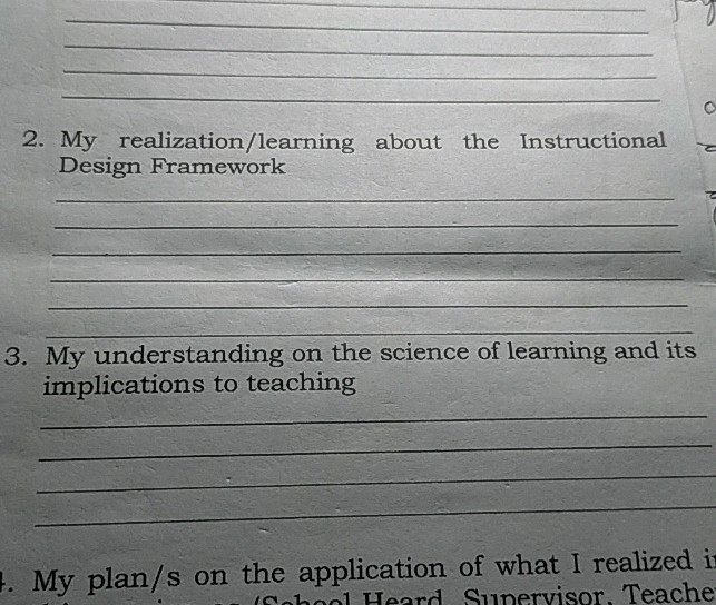 2 My realization/learning about the | StudyX