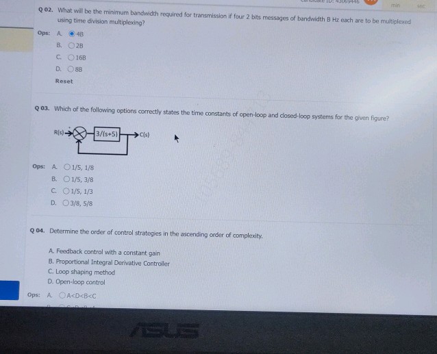 Q 02 What will be the minimum bandwidth | StudyX