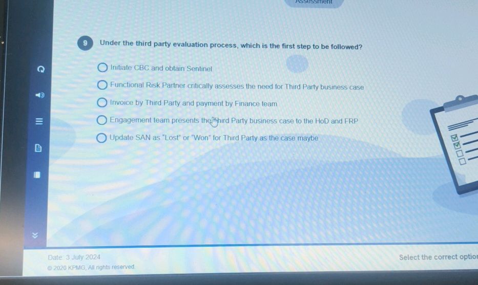 9 Under the third party evaluation process | StudyX