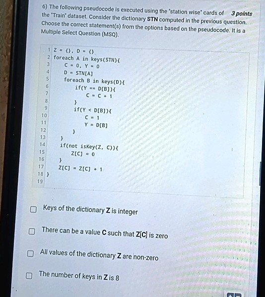 6) The following pseudocode is executed | StudyX