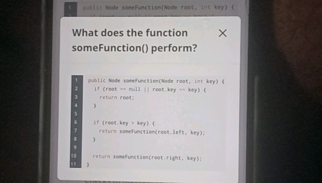 1 public Node sonefunction(Node root int | StudyX