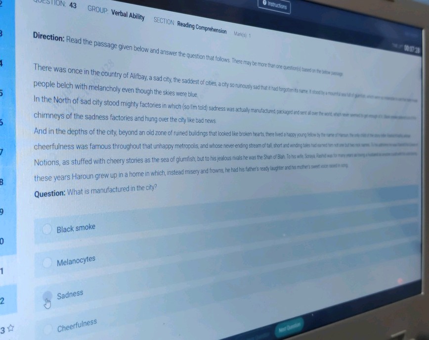 0 isthuctory GROUP Verbal Ability SECTION | StudyX