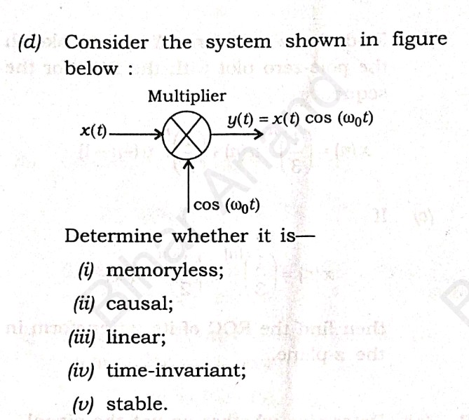 (d) Consider the system shown in figure | StudyX