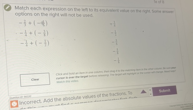 la of 8 Match each expression on the left | StudyX
