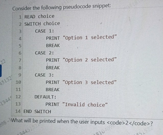 Consider the following pseudocode snippet | StudyX