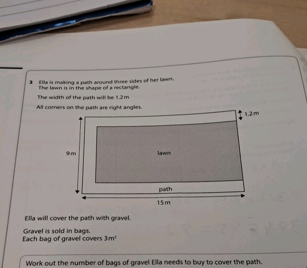 3 Ella is making a path around three sides | StudyX