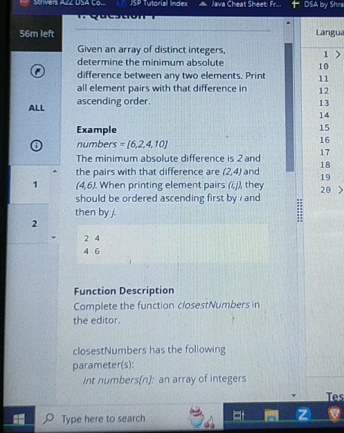 56 m left Given an array of distinct | StudyX