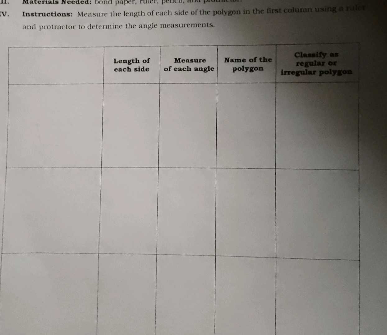 (V Instructions Measure the length of each | StudyX