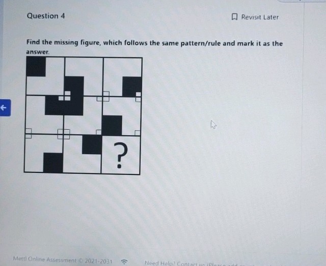Question 4 Revisit Later Find the missing | StudyX