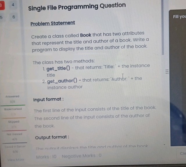 3 4 5 6 Single File Programming Question | StudyX