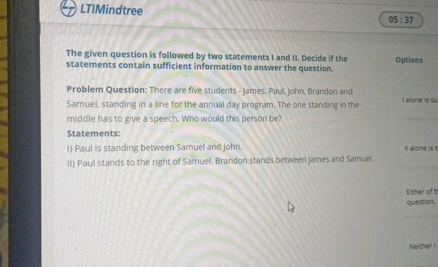 (2) LTIMindtree 05 37 The given question is | StudyX