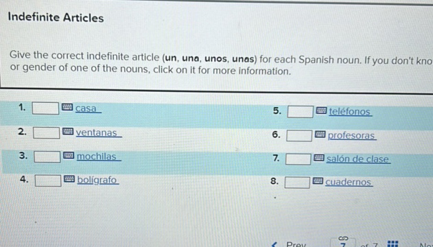 Indefinite Articles Give the correct | StudyX