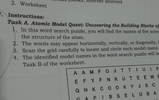 2 Worksheet Instructions Task A Atomic | StudyX