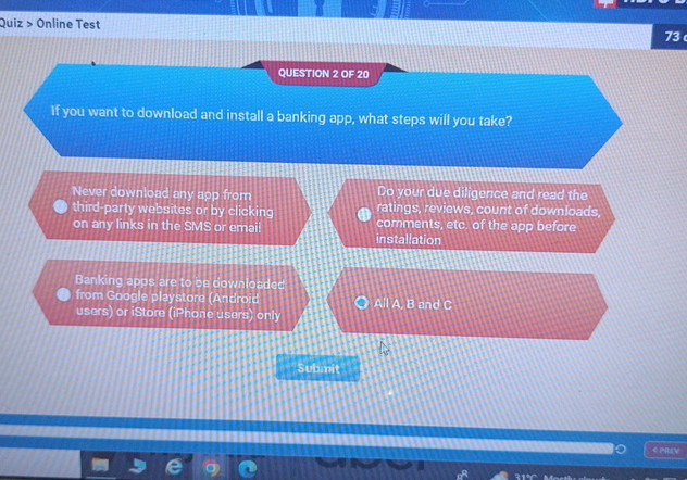 Quiz Online Test QUESTION 2 OF 20 If you | StudyX
