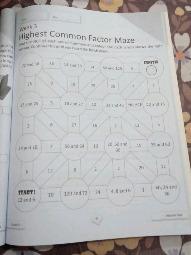 week 3 Highest Common Factor Maze find the | StudyX