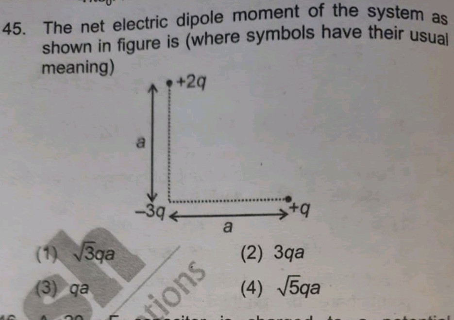 45 The net electric dipole moment of the | StudyX