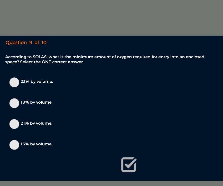 Question 9 of 10 According to SOLAS what is | StudyX