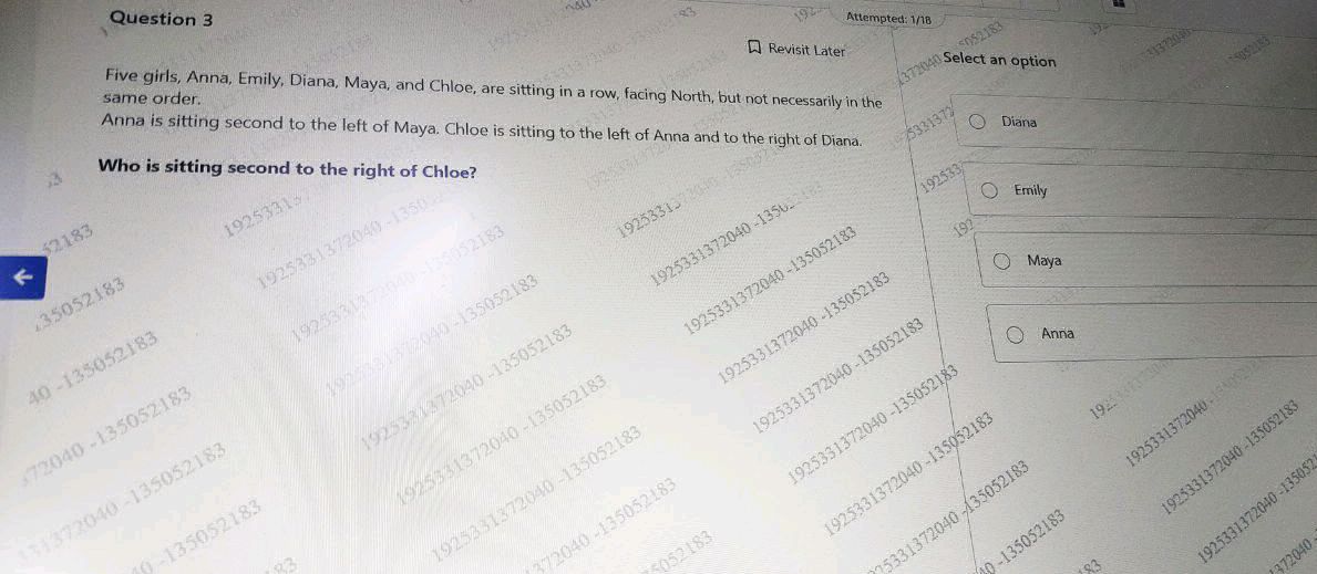 Question 3 Attempted 1 / 18 Revisit Later | StudyX