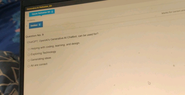 Marks for correct ans sectoon section 1 | StudyX