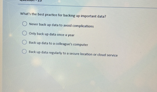 Whats the best practice for backing up | StudyX
