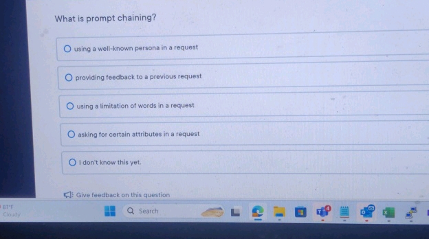 What is prompt chaining using a well-known | StudyX