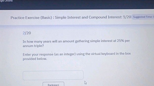 Practice Exercise (Basic) Simple Interest | StudyX
