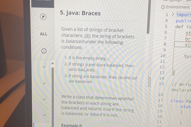 5 Java Braces () Environment Write a class | StudyX