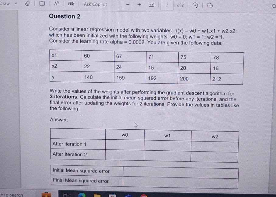 Draw A Ask Copilot 2 of 2 Question 2 | StudyX
