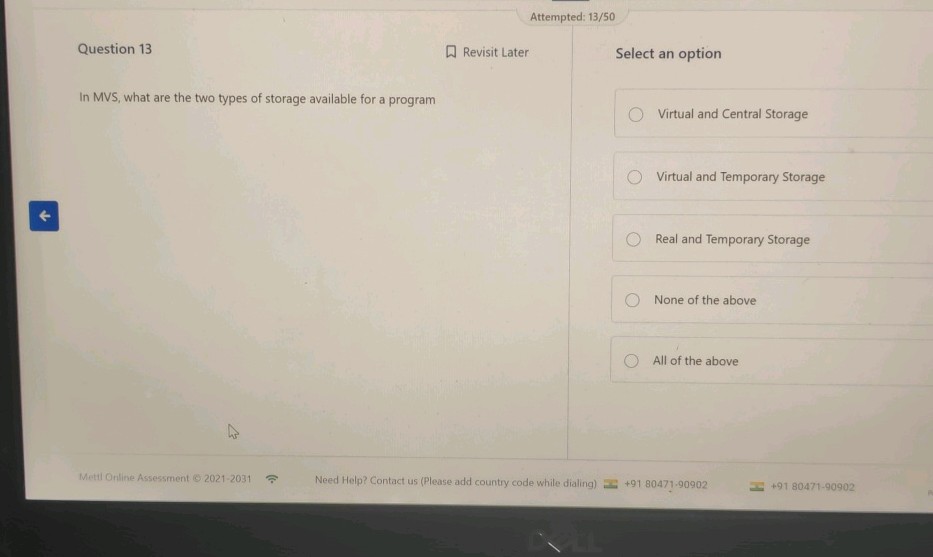 Attempted 13 / 50 Question 13 In MVS what | StudyX