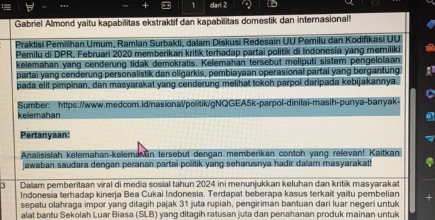 Gabriel Almond yaitu kapabilitas ekstraktif | StudyX