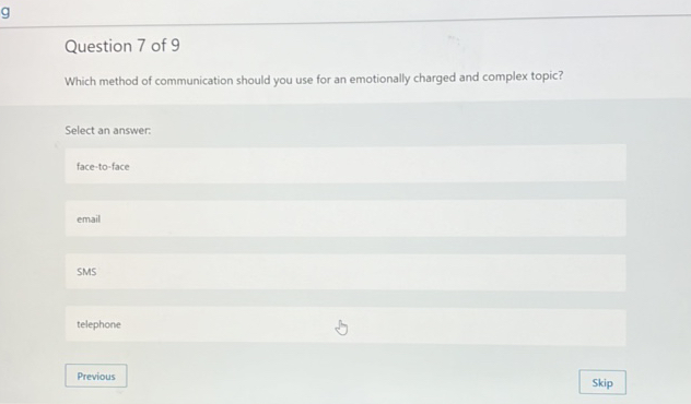 g Question 7 of 9 Which method of | StudyX