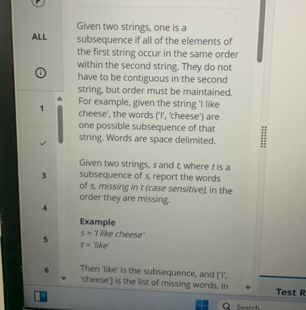 Given two strings one is a ALL Subsequence | StudyX