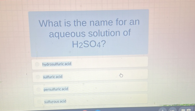 What is the name for an aqueous solution of | StudyX