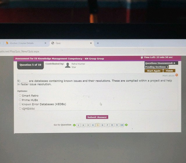 iEvolve 1 Course Details Quiz Time Left 23 | StudyX