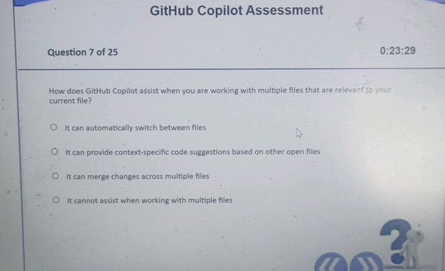 GitHub Copilot Assessment Question 7 of 25 | StudyX