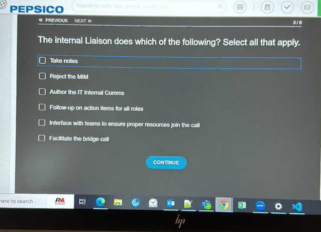 PREVIOUS NEXT 3 / 6 The internal Liaison | StudyX