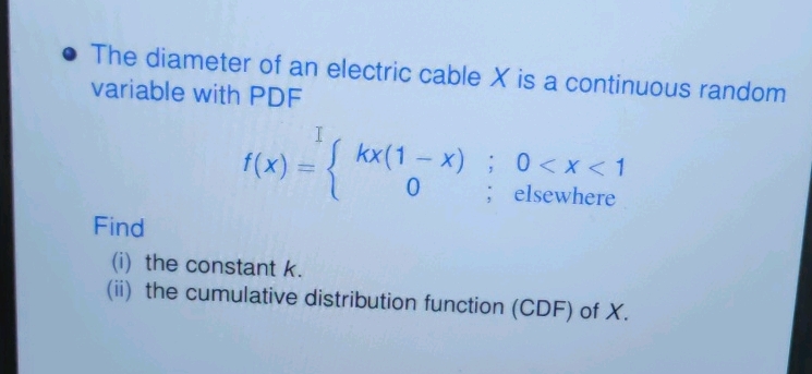 - The diameter of an electric cable X is a | StudyX