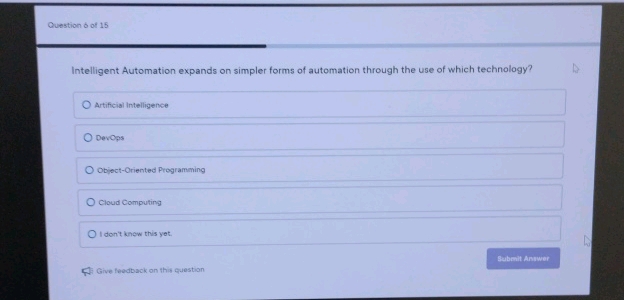 Question of of 15 Intelligent Automation | StudyX