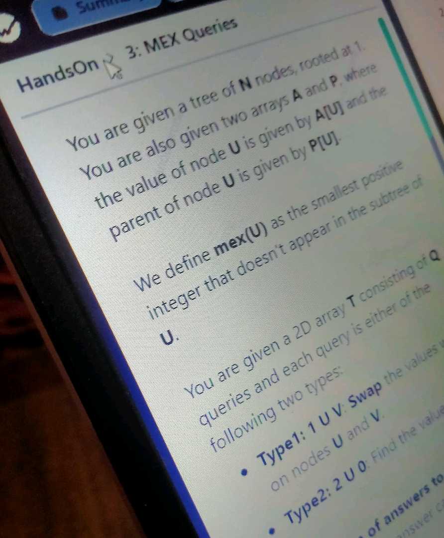 HandsOn 3 MEx Queries You are given a tree | StudyX